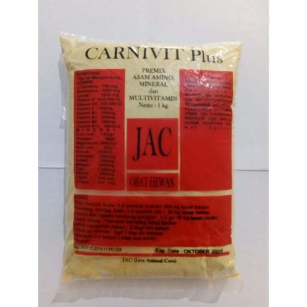 Jual CARNIVIT-Plus(Premix Asam amino, Multivitamin dan Mineral ...