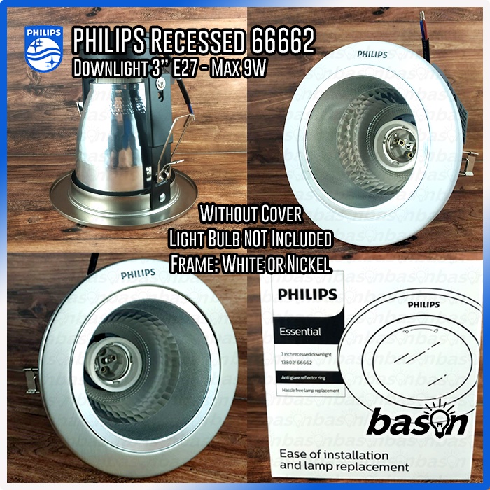 Jual PHILIPS 66662 White or Nickel | Rumah Lampu 3" Downlight Recessed | Shopee Indonesia