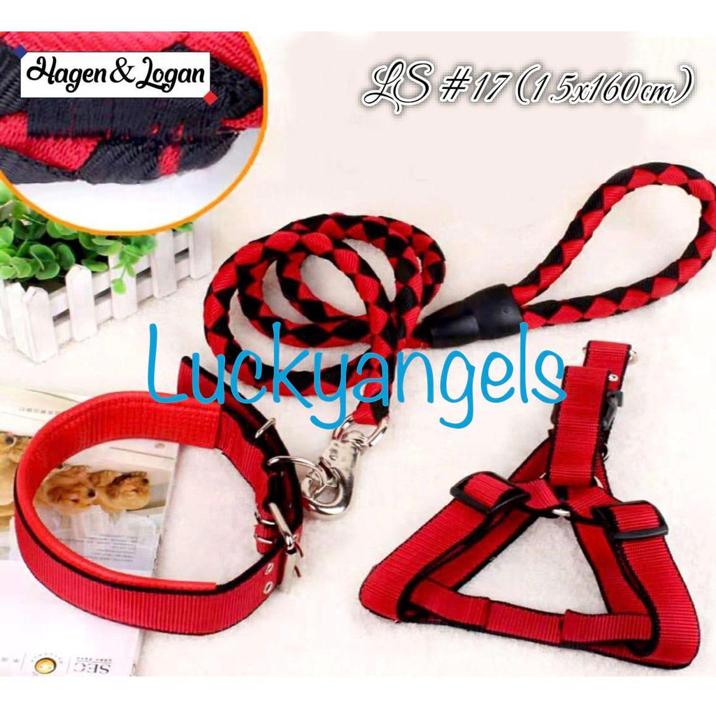 Jual LS#17 3IN1 TALI TUNTUN HARNESS TALI LEHER ANJING WARNA - LS17 ...