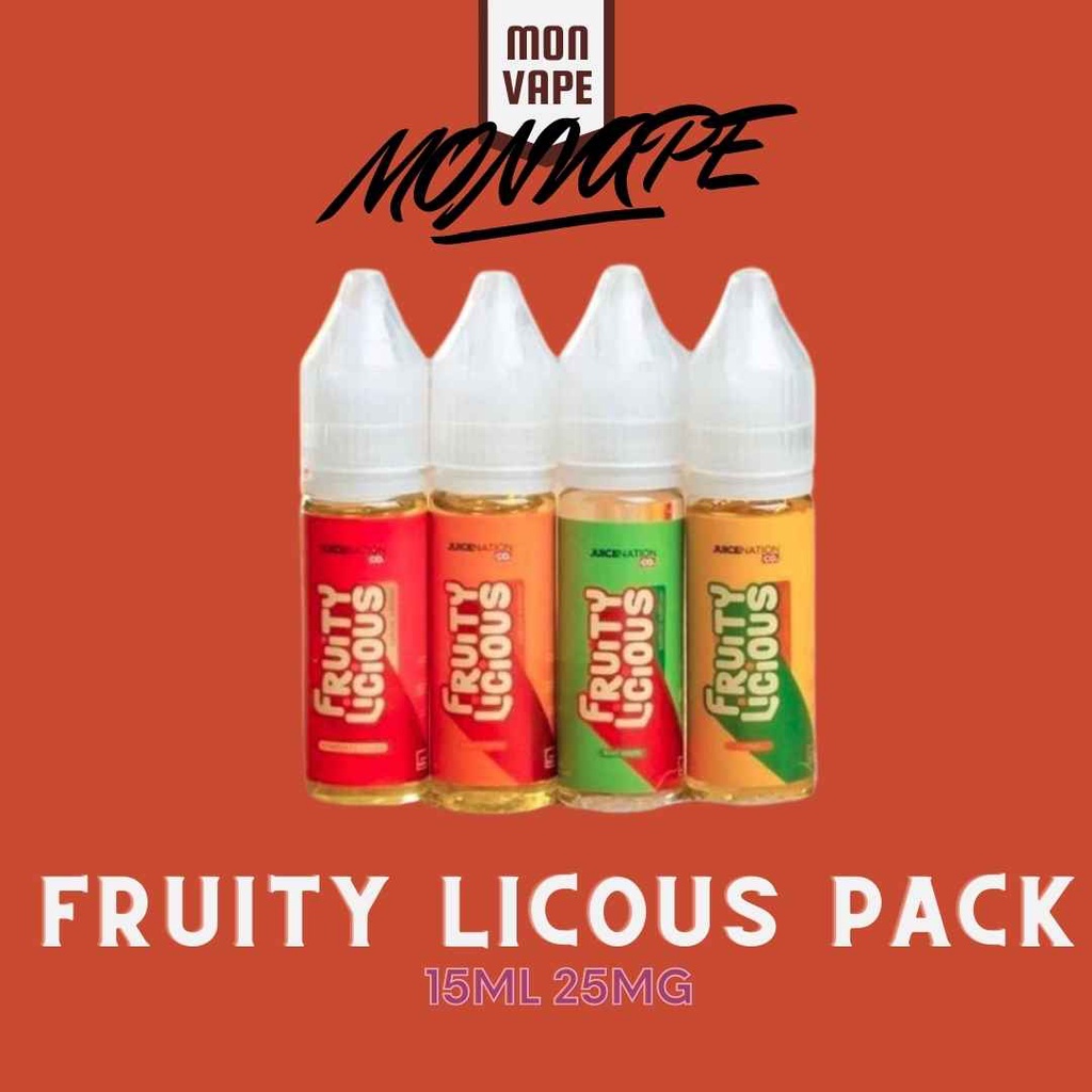 Jual FRUITY LICIOUS FRIENDLY PACK SALT 4X15ML 25MG BY JUICENATION E-LIQUID | Shopee Indonesia