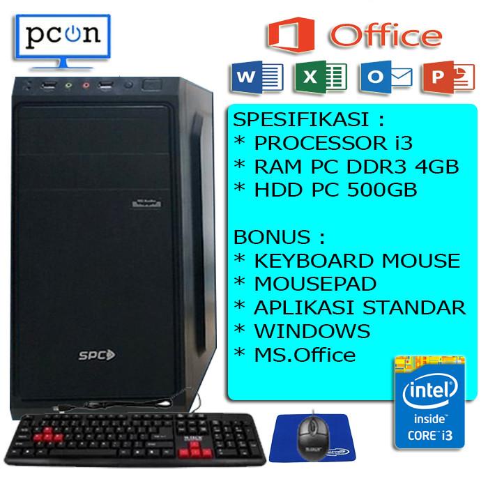 Jual PC RAKITAN OFFICE/WARNET I3 BONUS KEYBOARD MOUSE FULL SET MONITOR ...