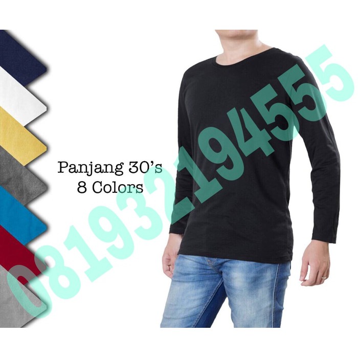 Jual ekslusif KAOS POLOS LENGAN PANJANG COTTON COMBED 30S WARNA BACA ...