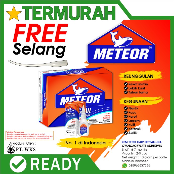 Jual LEM KOREA METEOR LEM TETES CAIR SUPER KUAT ORIGINAL SUPER GLUE ...