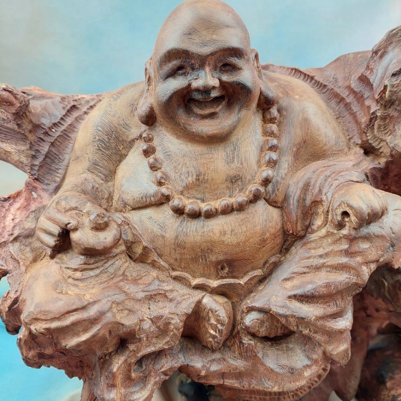 Jual Patung Seni Ukir Dewa Uang Gembol Jati | Shopee Indonesia