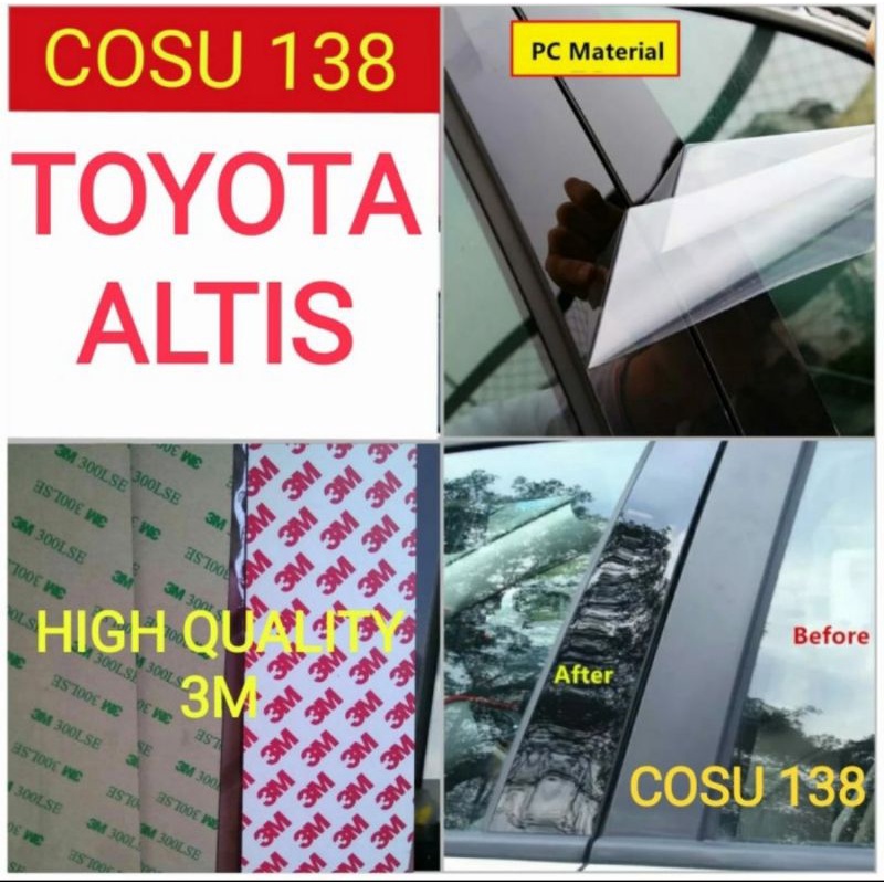 Jual Sticker Stiker Plastik PC Hitam Glossy Pilar Exterior Toyota Altis ...