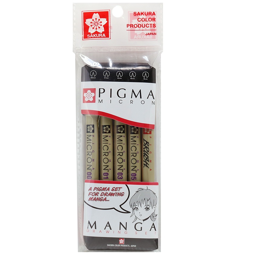 Jual BALLPOINT SAKURA PIGMA MICRON MANGA SET 5 | Shopee Indonesia