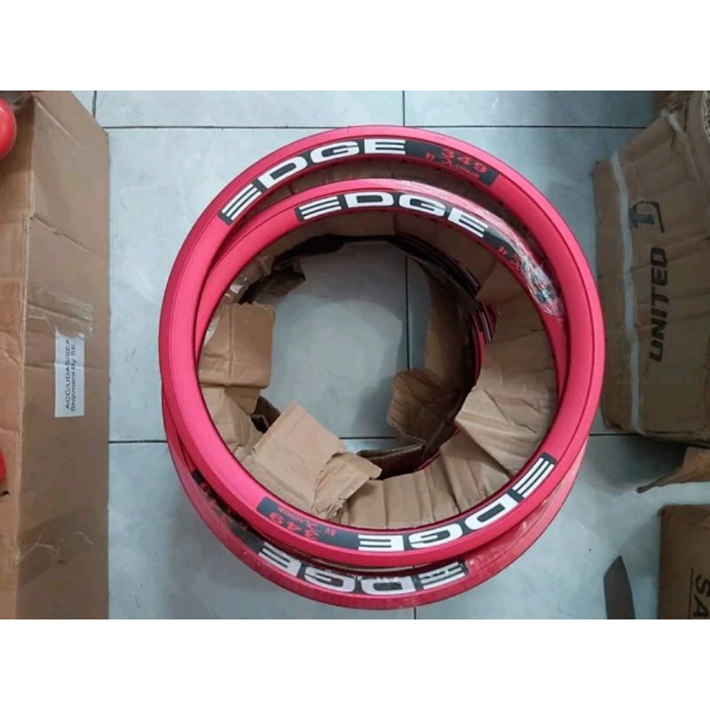Jual RIMS EDGE 16 X 1 3/8 16 PLUS 349 32 HOLE FOLDING BIKE MERAH ...