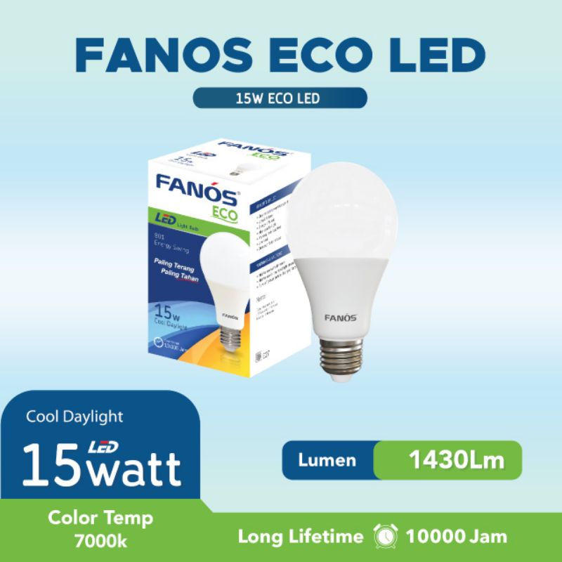Jual Lampu Led Fanos Eco 15w 15 Watt Garansi 1 Tahun Cahaya Putih ...