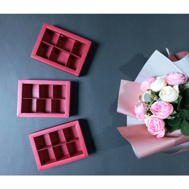 Jual Box Coklat Praline || ukuran 3,5 x 3,5 x 2,5 cm || sekat 6 ...