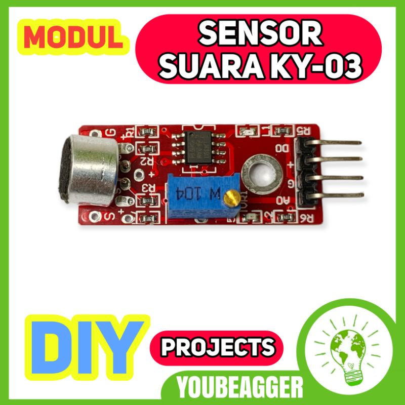 Jual Modul Sensor deteksi suara KY-03 untuk project lampu tepuk dan ...