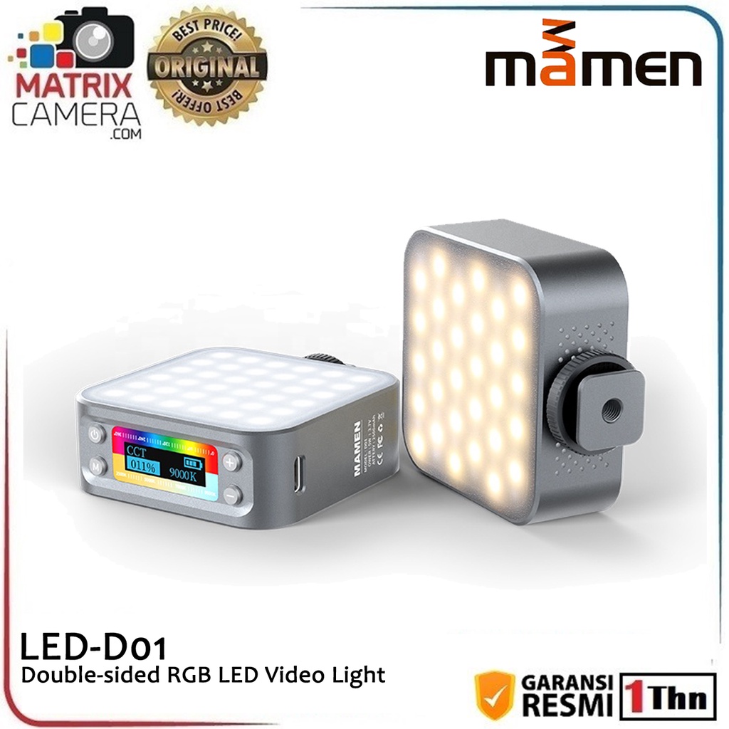 Jual Mamen LED-D01 Double Side RGB LED Video Light for Camera ...