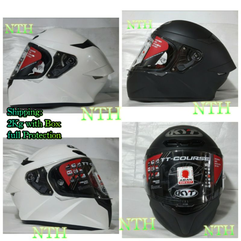 Jual Helm KYT TT Course Hitam Doff putih Original.Helm KYT TT Course ...
