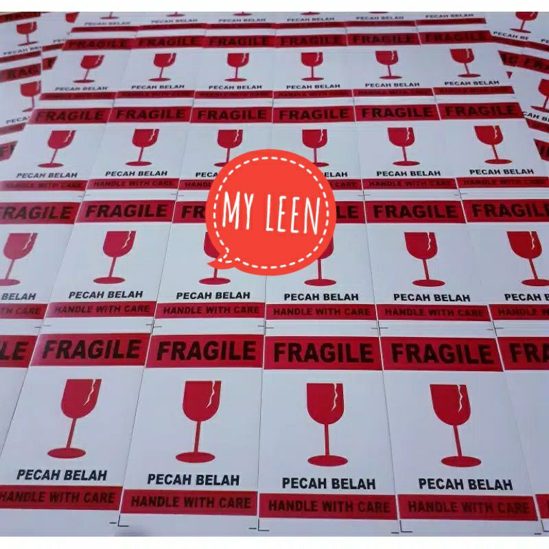 Jual (1pcs) Sticker label fragile,stiker label pecah belah,sticker ...