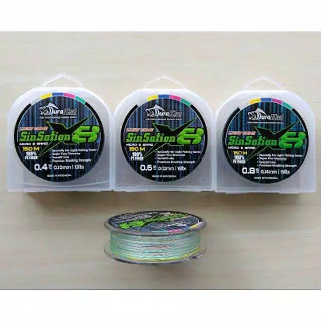 Jual PE SINSATION X8 150M BRAID Micro Braided UL DURAKING SINSATION X8 ...