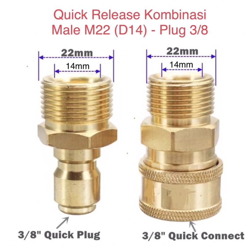 Jual Quick Release Kombinasi M22 - Plug 3/8 | Shopee Indonesia