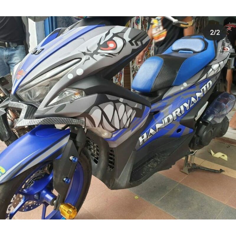Jual stiker decal aerox shark custom stiker full body | Shopee Indonesia