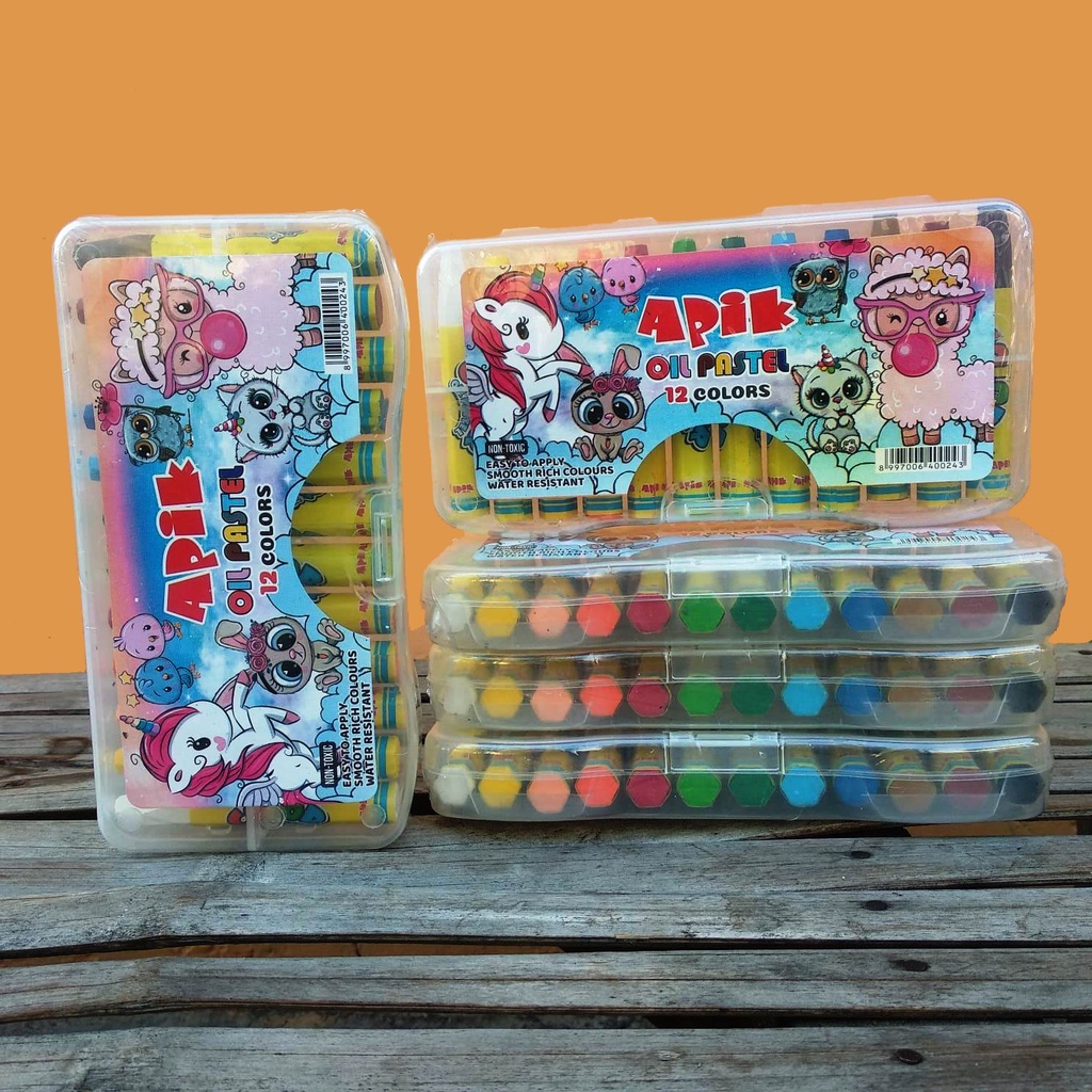 Jual Crayon Apik 12 warna / Oil Pastel Apik 12 Colors / Krayon Oil ...