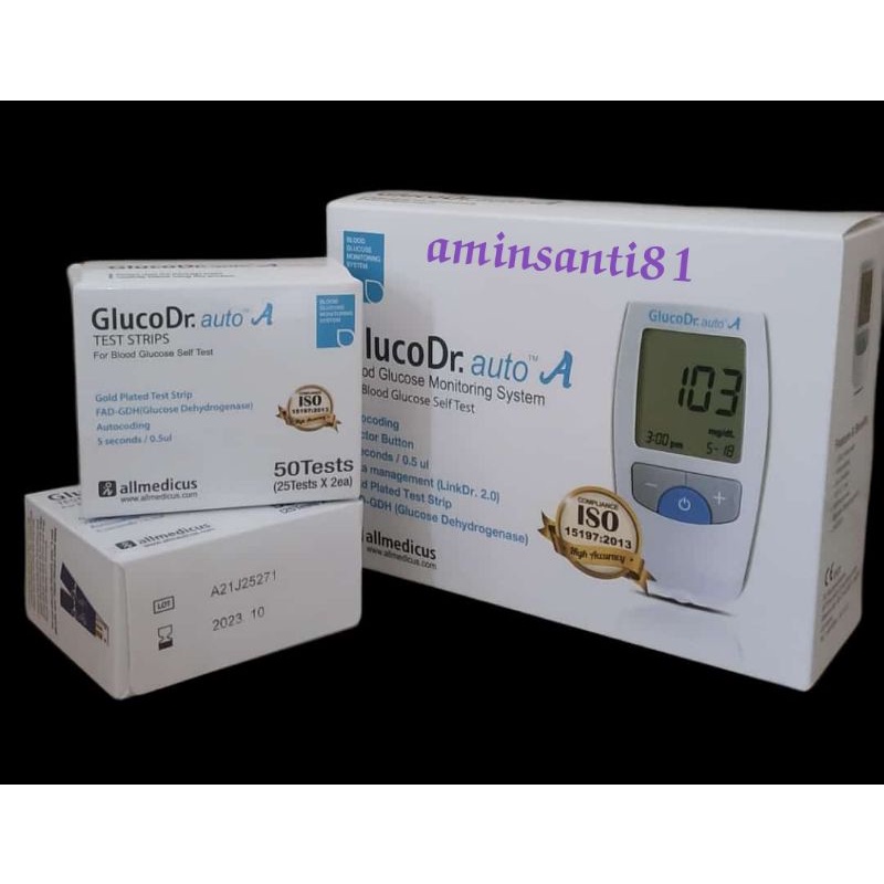 Jual Alat Test Gula Darah Gluco Dr Auto A AGM400 + 50 Strip | Shopee ...