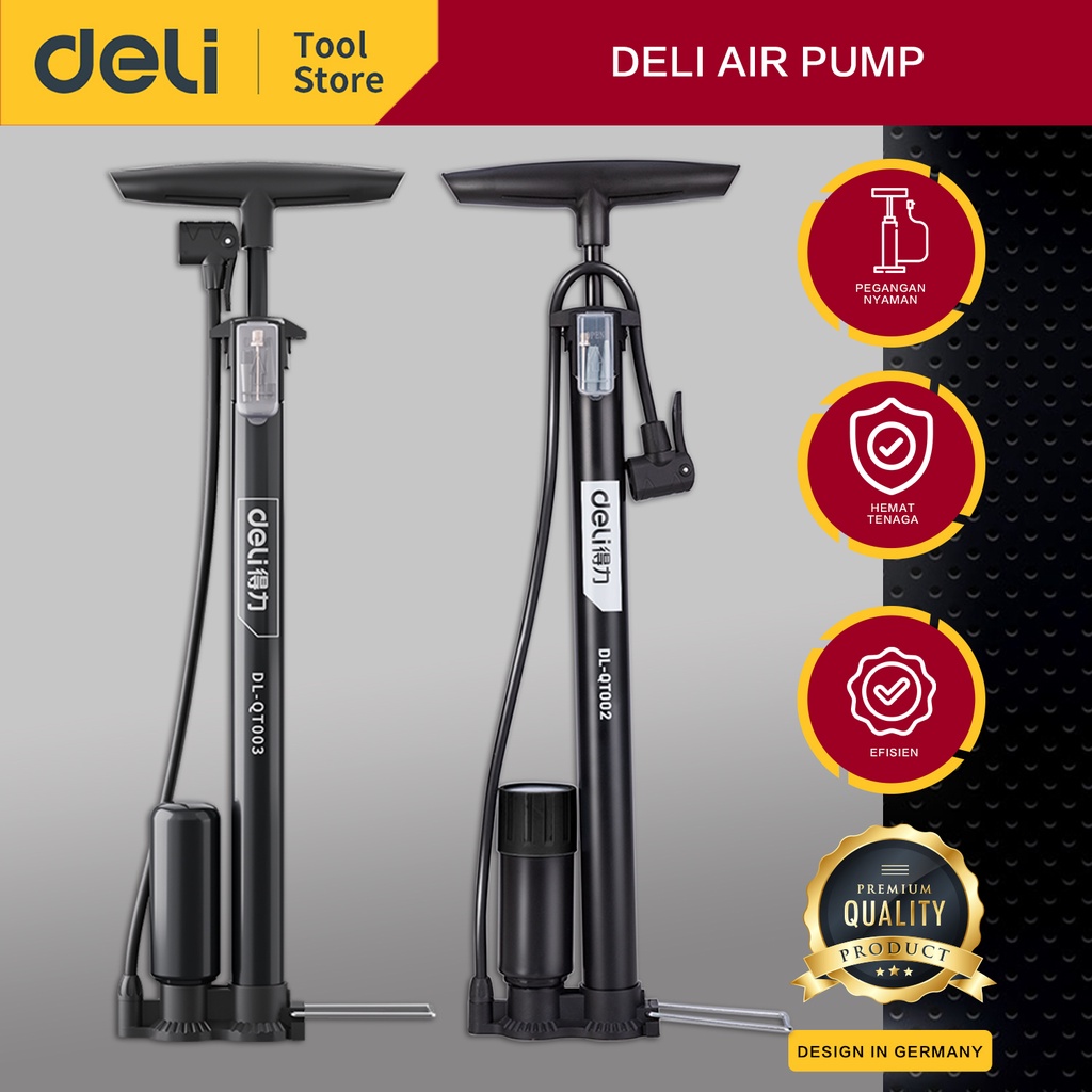 Jual Deli Air Pump/Pompa Angin Ban Sepeda Manual 38 x 500 Dilengkapi ...