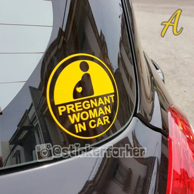 Jual Stiker Decal Mobil Ibu Hamil / Pregnant Woman On Board Safety Sign ...