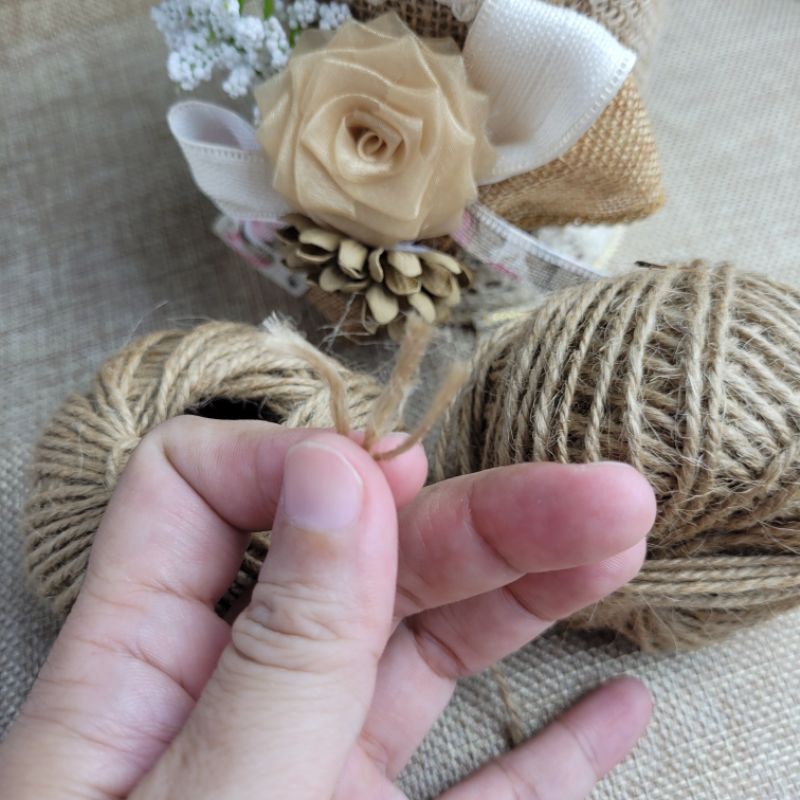 Jual Kode: E1 TALI KARUNG SERAT GONI RAMI MENDONG VINTAGE BURLAP RUSTIC ...