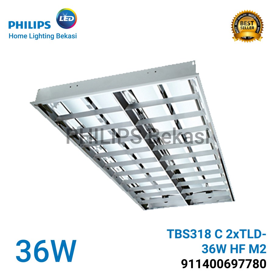 Jual Philips Kap Lampu RM TBS318 C 2xTLD-36W HF M2 recessed | Shopee ...