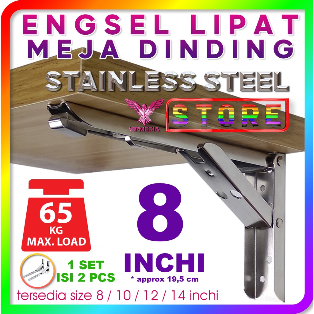 Jual Engsel Lipat Siku Braket Meja Dinding Tembok 8 Inchi - 2 PCS ...