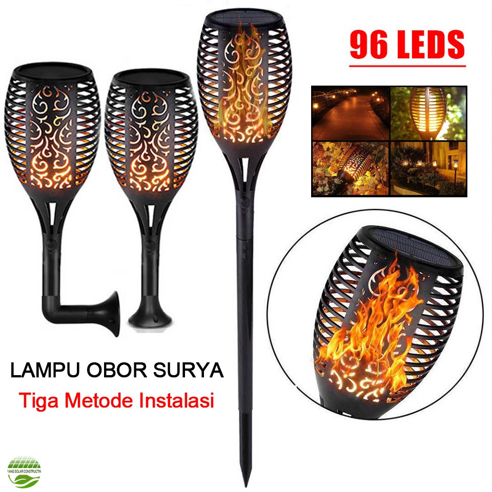 Jual 96LED Lampu Taman Solar / Lampu Model Obor Tenaga Surya / Flame ...