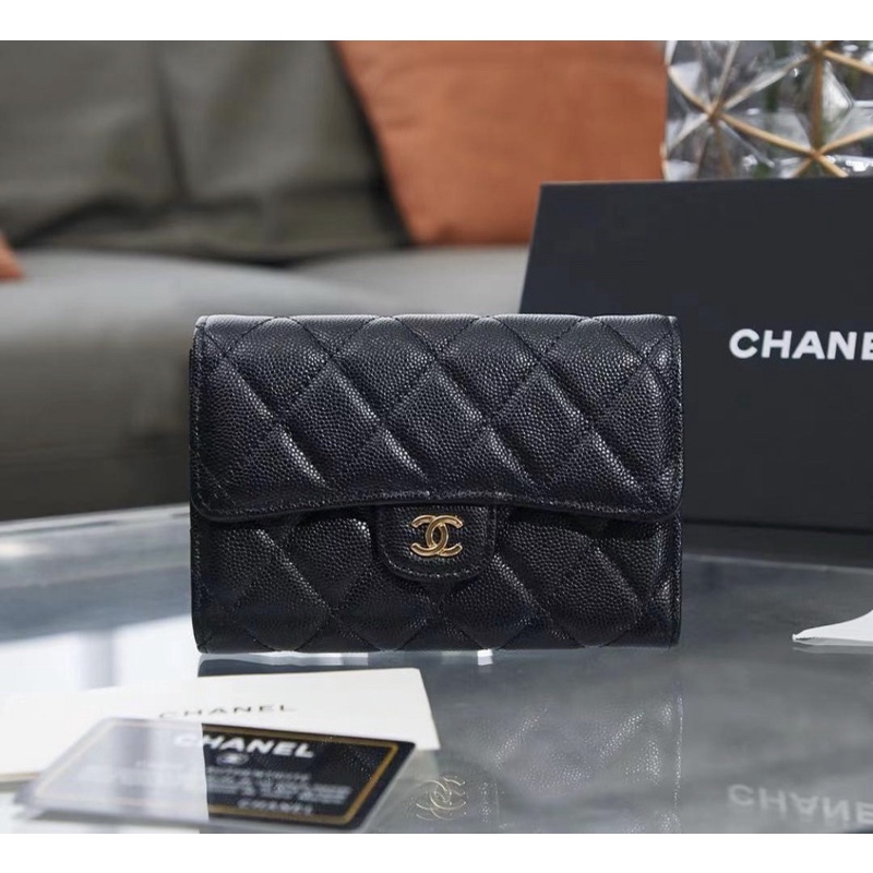 Jual WALLET CHA NEL BLACK CAV | Shopee Indonesia