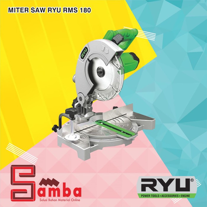 Jual Miter Saw RYU RMS 180 Mesin Potong Alumunium 7inch | Shopee Indonesia
