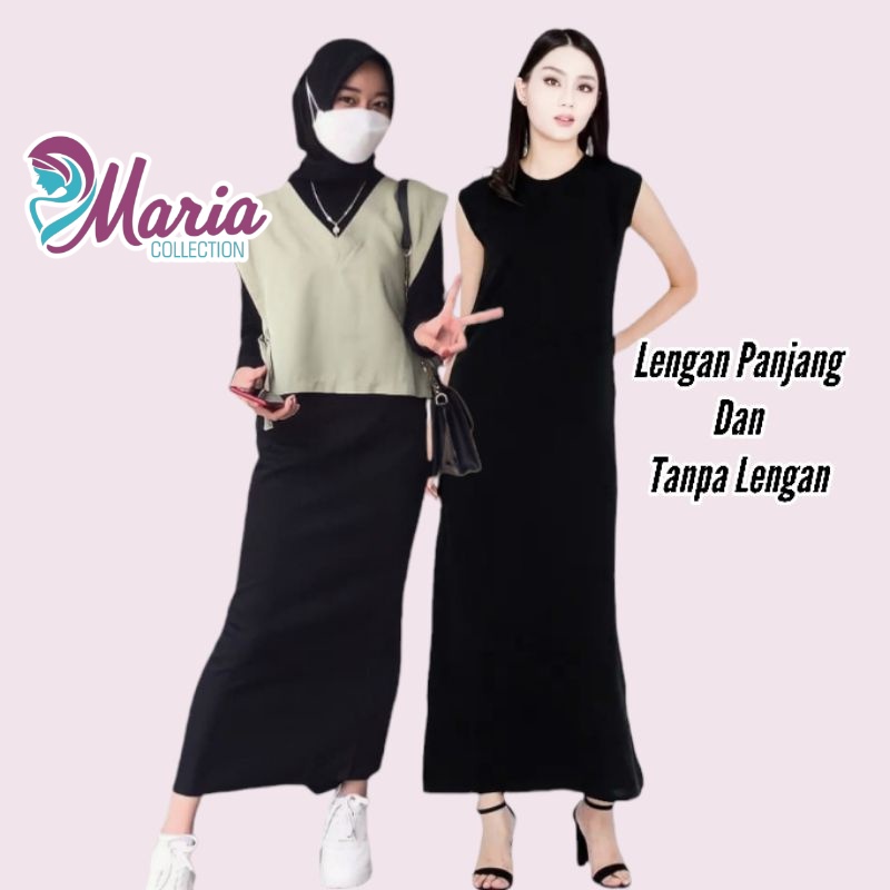 Jual MARIA COLLECTION Inner Span Dress - Gamis lengan panjang dan tanpa ...