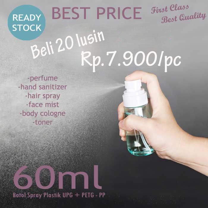 Jual Botol Spray 60ml Sprayer Botol Kosmetik Cleansing Plastik Refil ...