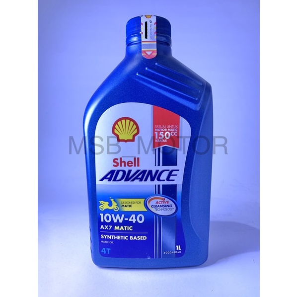 Jual Oli Shell Advance AX7 Matic 10W-40 1 Liter ORIGINAL | Shopee Indonesia