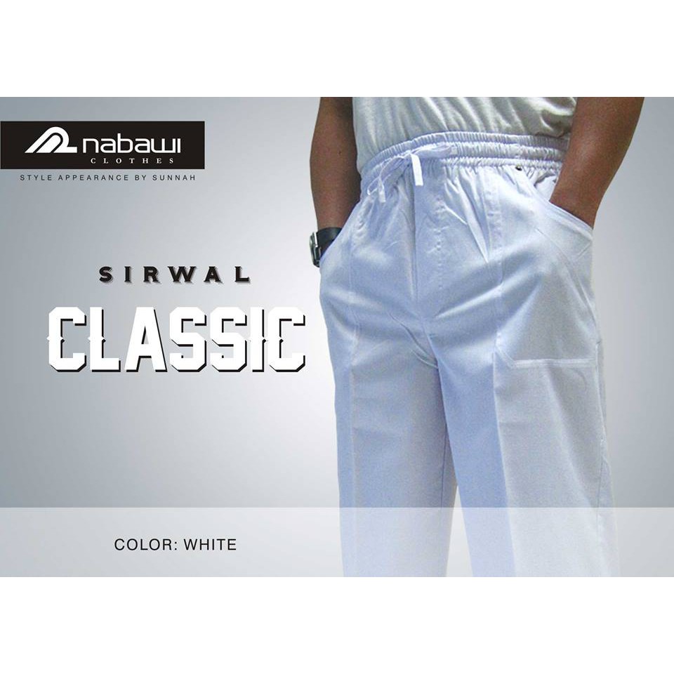 Jual Sirwal Nabawi Clothes CLASSIC Series Warna Putih | Shopee Indonesia