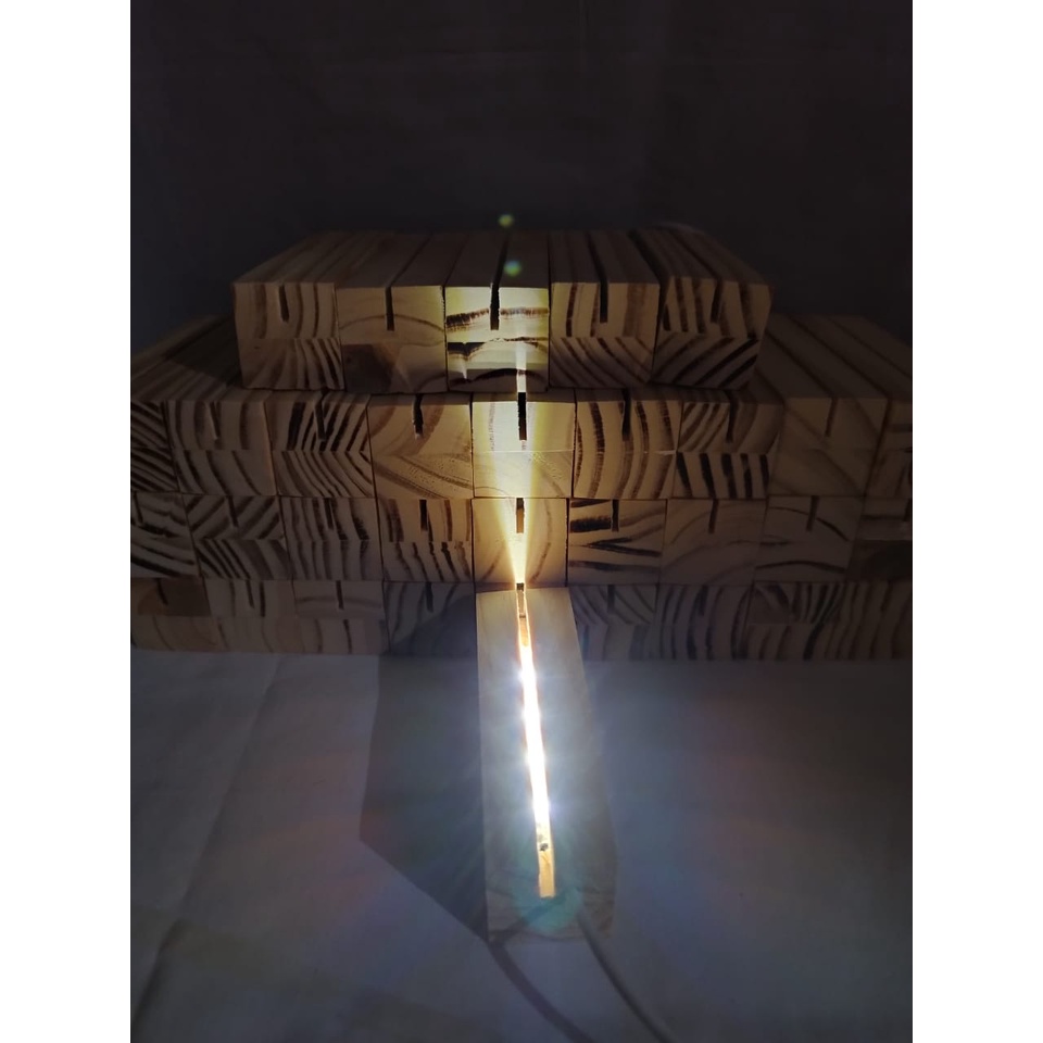 Jual grosir standing kayu acrilik holder A5/Stand kayu led/Tatakan ...
