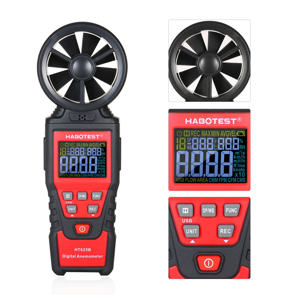 Jual IMPORT Digital Anemometer Handheld Wind Speed Meter Gauge Air Flow ...