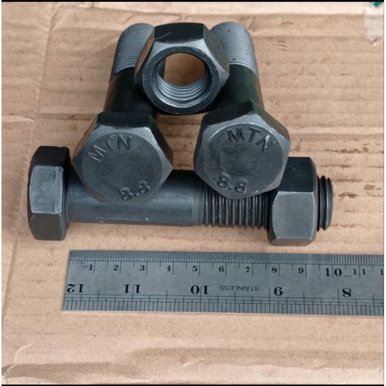 Jual BAUT MUR M22 X 100 PANJANG 10CM KUNCI 32 HF / BAUT MUR BAJA 8.8 HTB | Shopee Indonesia