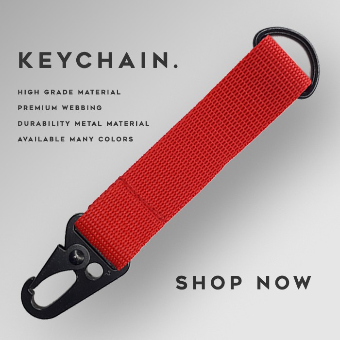 Jual Keychain Webbing Gantungan kunci motor warna merah tactical bahan ...
