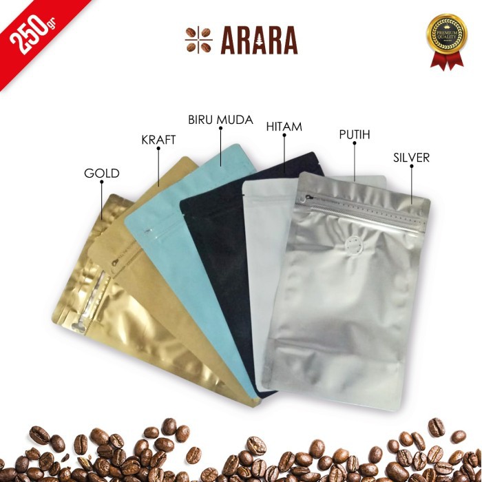 Jual Kemasan Kopi Pouch 250gr Zipper dan Valve Tebal | Shopee Indonesia
