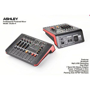 Jual POWER MIXER ASHLEY STUDIO 4 4CH ( USB REC-MP3-BLUETOOTH ) ORIGINAL | Shopee Indonesia