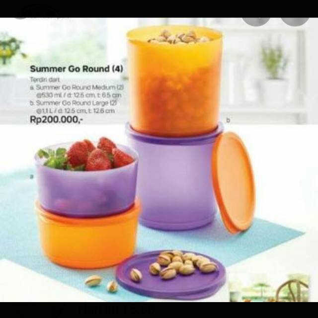 Jual Summer Go Round Set Tupperware / Toples Tupperware ( Isi 4pcs ...