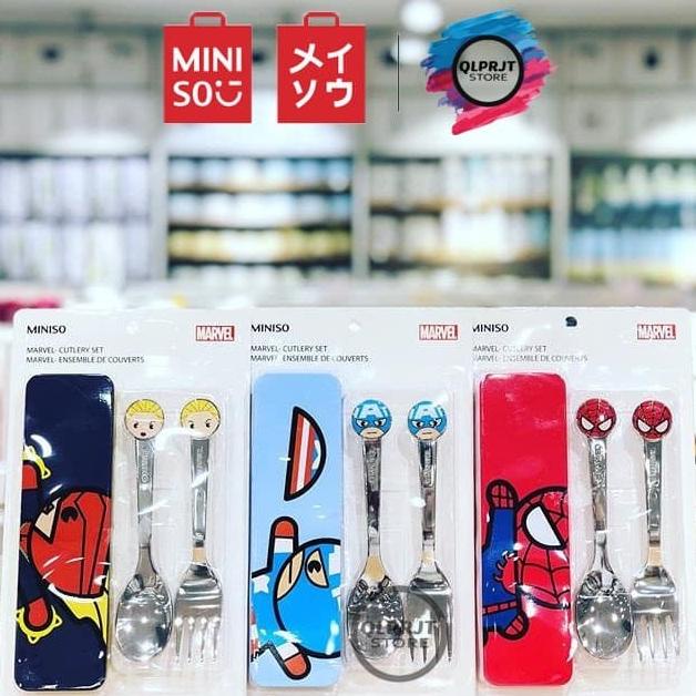 Jual Cutlery Set Sendok & Garpu Marvel Keren - By MINISO JAPAN | Shopee ...