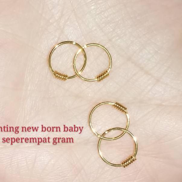 Jual Paling Sesuai.. Anting bayi, baby new born emas muda seperempat gram | Shopee Indonesia