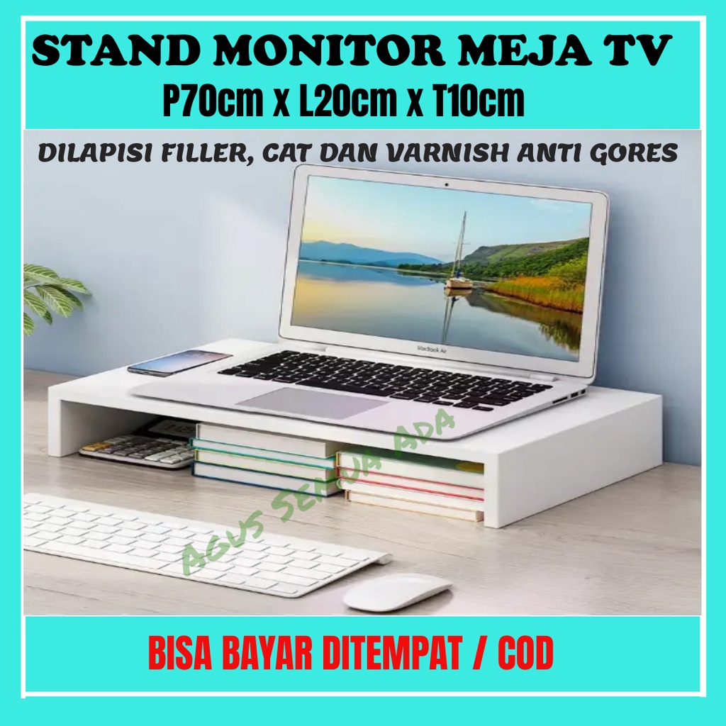 Jual Stand Monitor Rak Meja Laptop TV Kayu Murah Keren P60cm x L20cm x ...