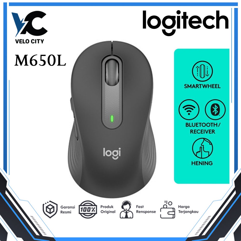 Jual Logitech Signature M650 L Mouse Wireless Bluetooth Silent Full ...