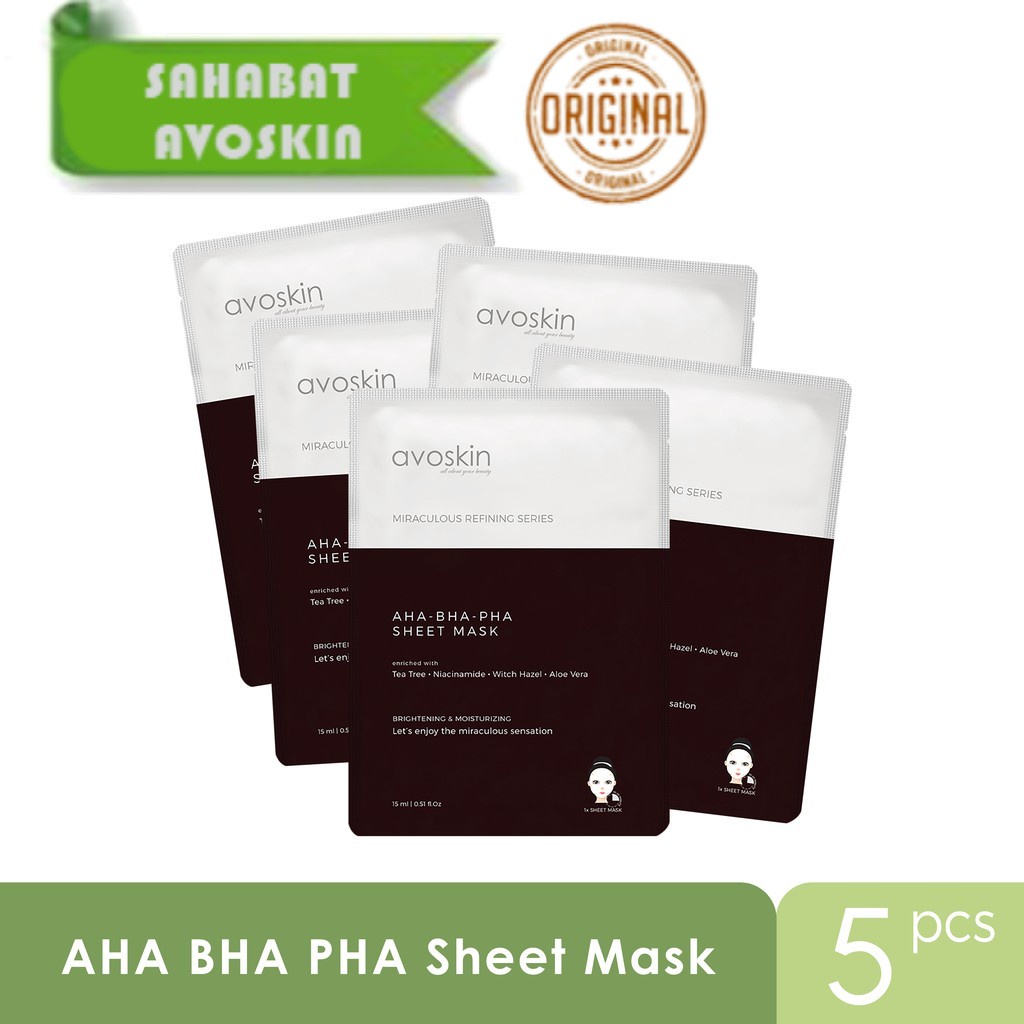 Jual Avoskin AHA-BHA-PHA Sheet Mask - 5 pcs | Shopee Indonesia