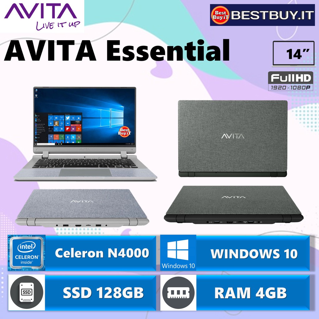 Jual Laptop Avita Essential [Black] Celeron N4000 4GB 128GB 14" FHD ...