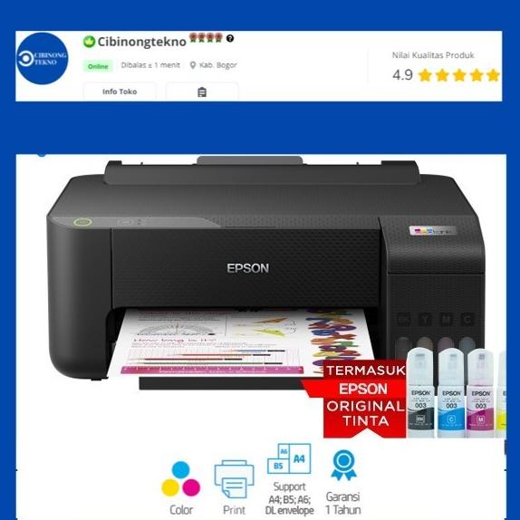 Jual Printer Epson L 1250 Print Only Plus Wi-Fi | Free Tinta |Garansi ...