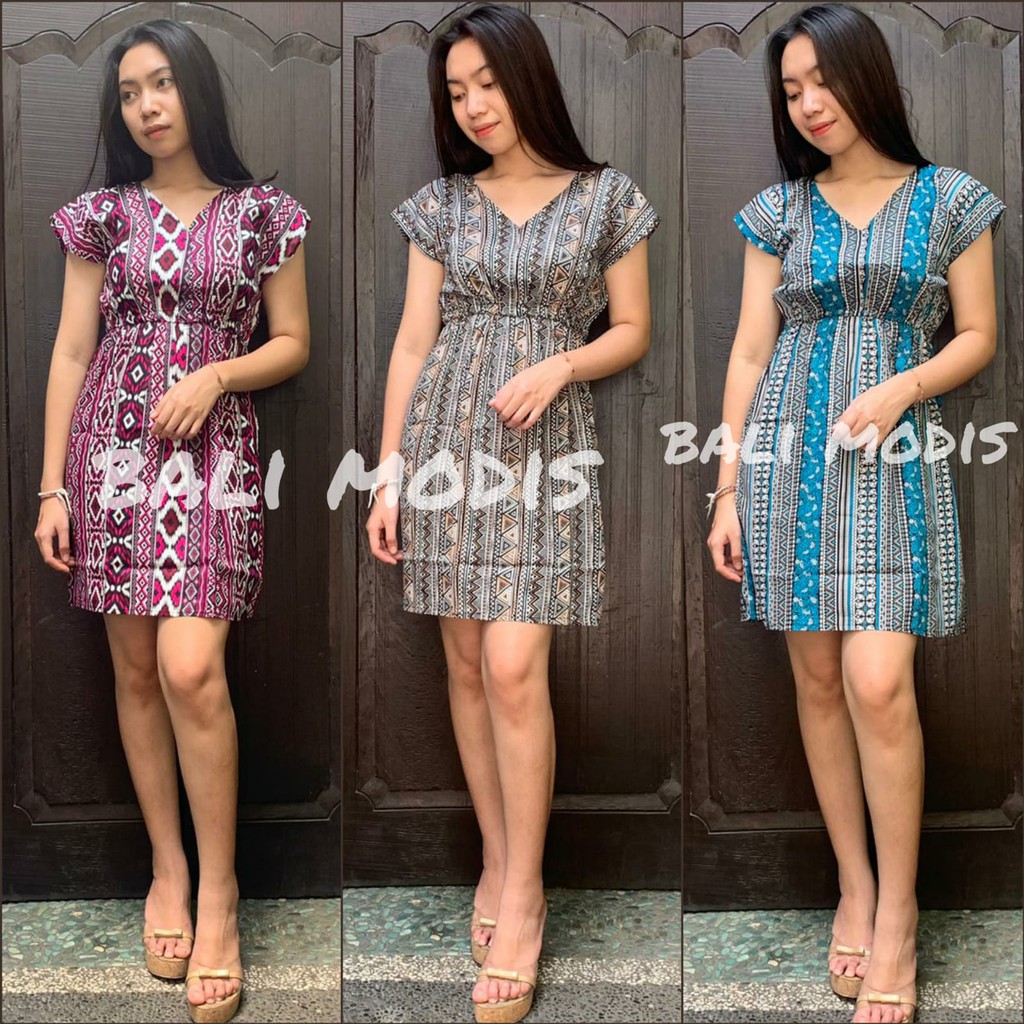Jual DASTER MANOHARA PENDEK MOTIF BATIK DRESS BALI | Shopee Indonesia