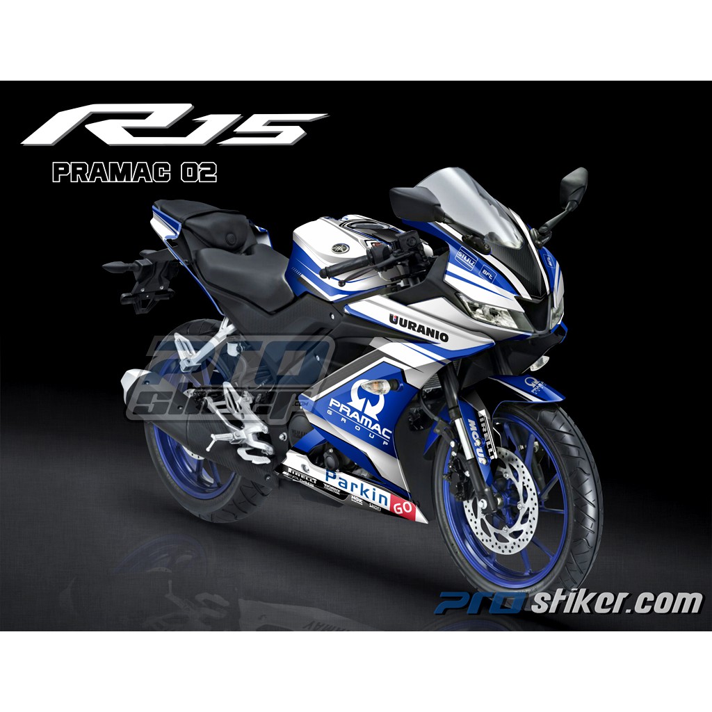 Jual Decal Striping Yamaha R15 V3 Desain MotoGP PRAMAC Racing Team Full ...
